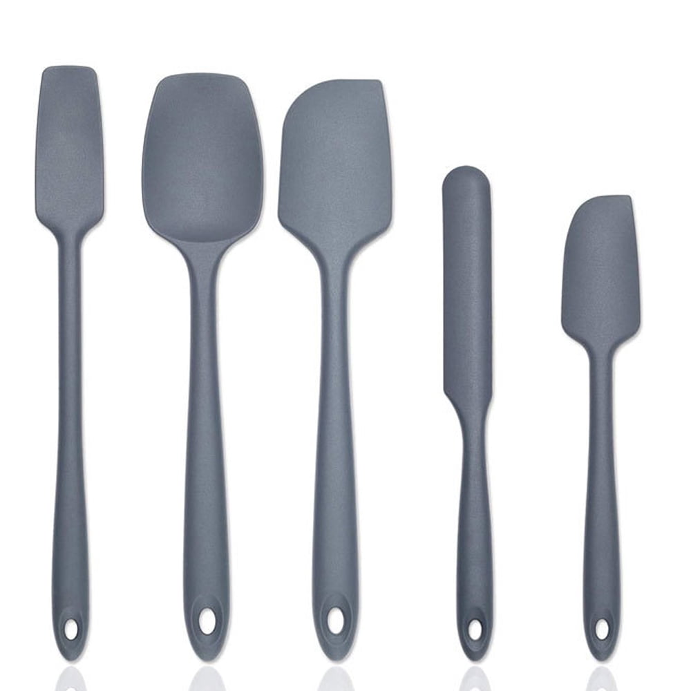 Kitchen Set of Five Grey and Black Red Silicone MINI Kitchen Utensil ...