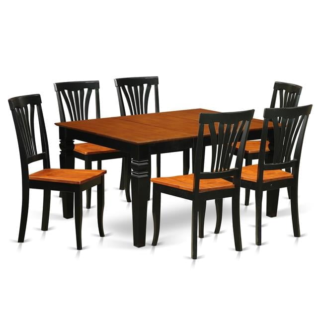 Kitchen Set with 1 Weston Kitchen Table & Six Solid Wood Chairs ...