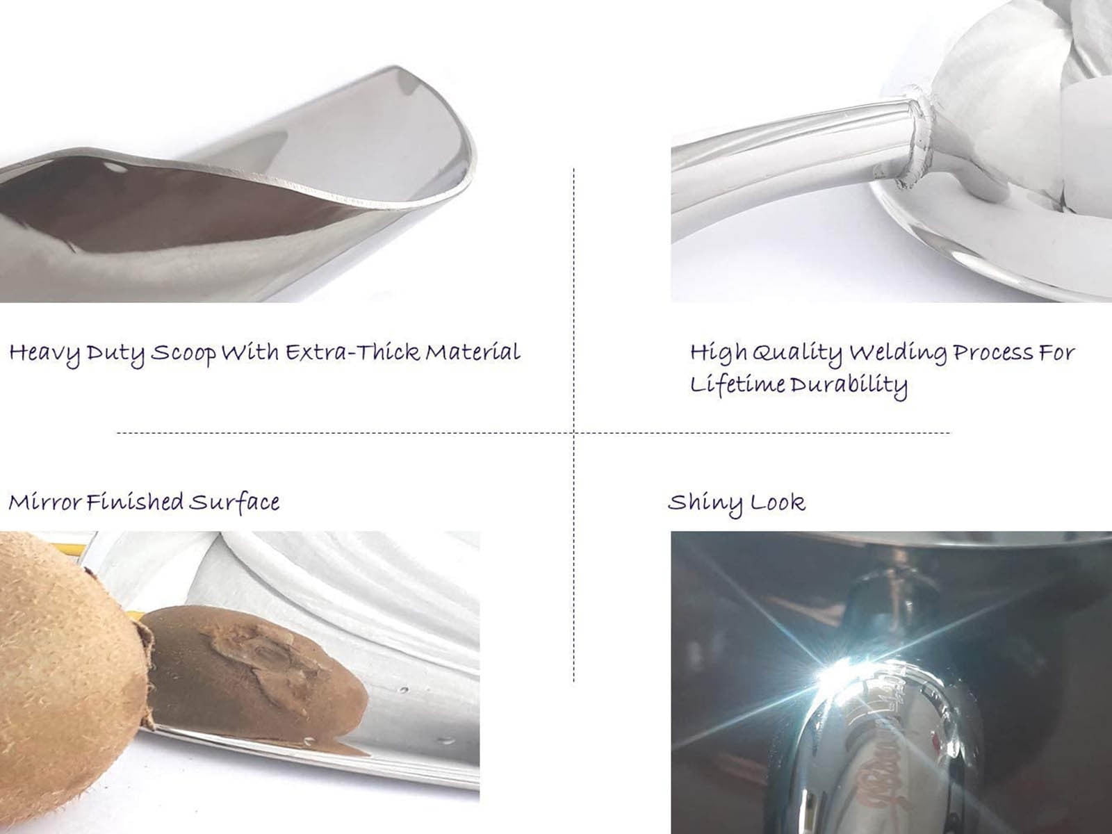 Kitchen Sets 9.6 Inch Metal Food Scoop Kitchen Bar Party Wedding Heavy ...