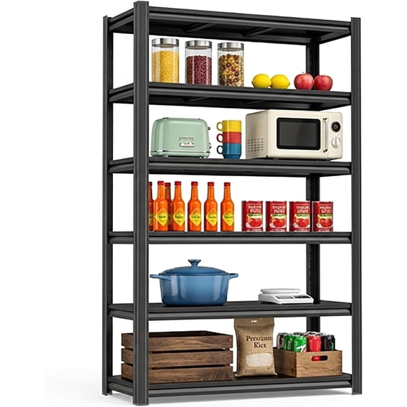 Kitchen Shelf Organizer & Pantry Shelving, 5-Tier Adjustable Metal ...