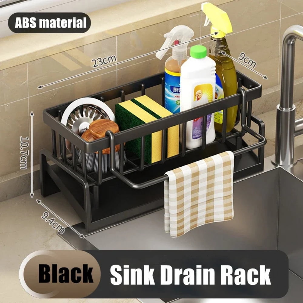Kitchen Shelf Rag Storage Drainage Shelf No-Punch Storage Rack Home ...