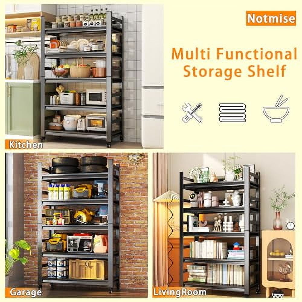 Kitchen Shelves 5 Tier Adjustable Storage Shelves Easy Assembly Pantry ...