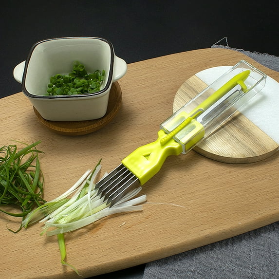 Kitchen Shred Onion Slicer 6 Cutter Head Rust-proof ABS 3-in-1 Green ...