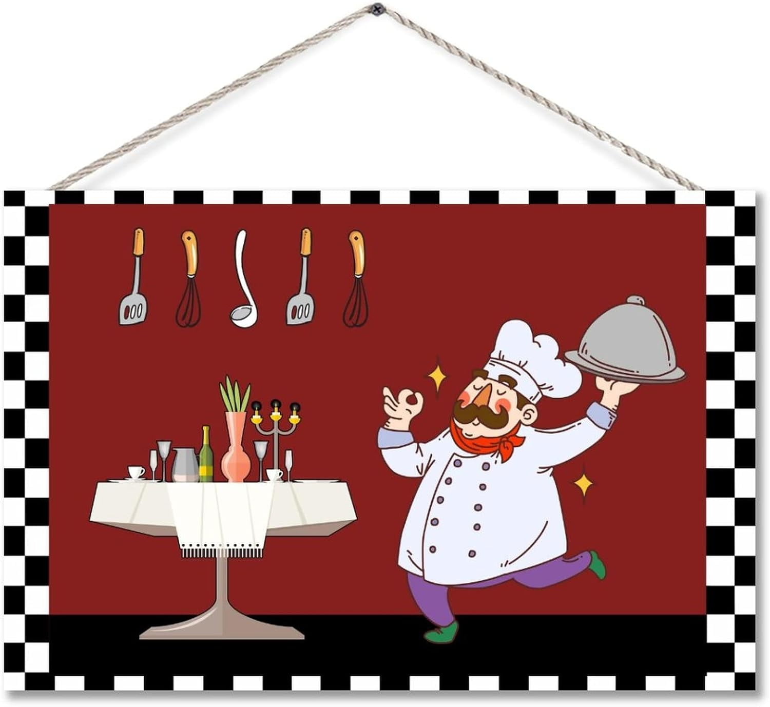 Kitchen Sign, Fat Chef Sign, WC Best Chef, French Chef Cafe Sign ...