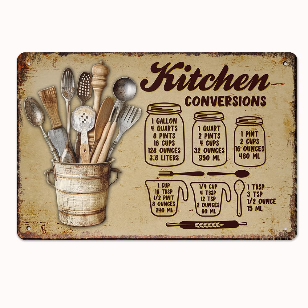 Kitchen Sign, Kitchen Conversions Sign, Rustic Kitchen Sign, Kitchen ...