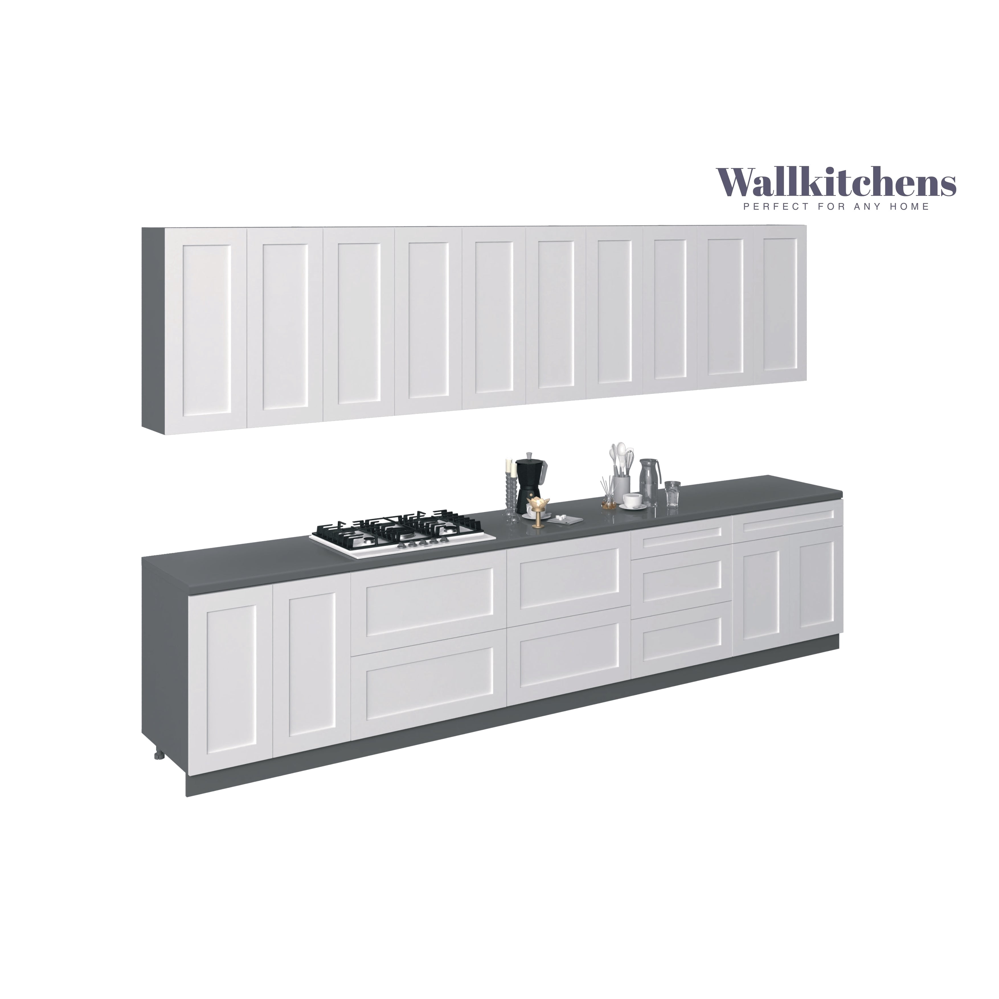 Kitchen Signature Collection White Matte Color Base Size 13Ft Wide ...