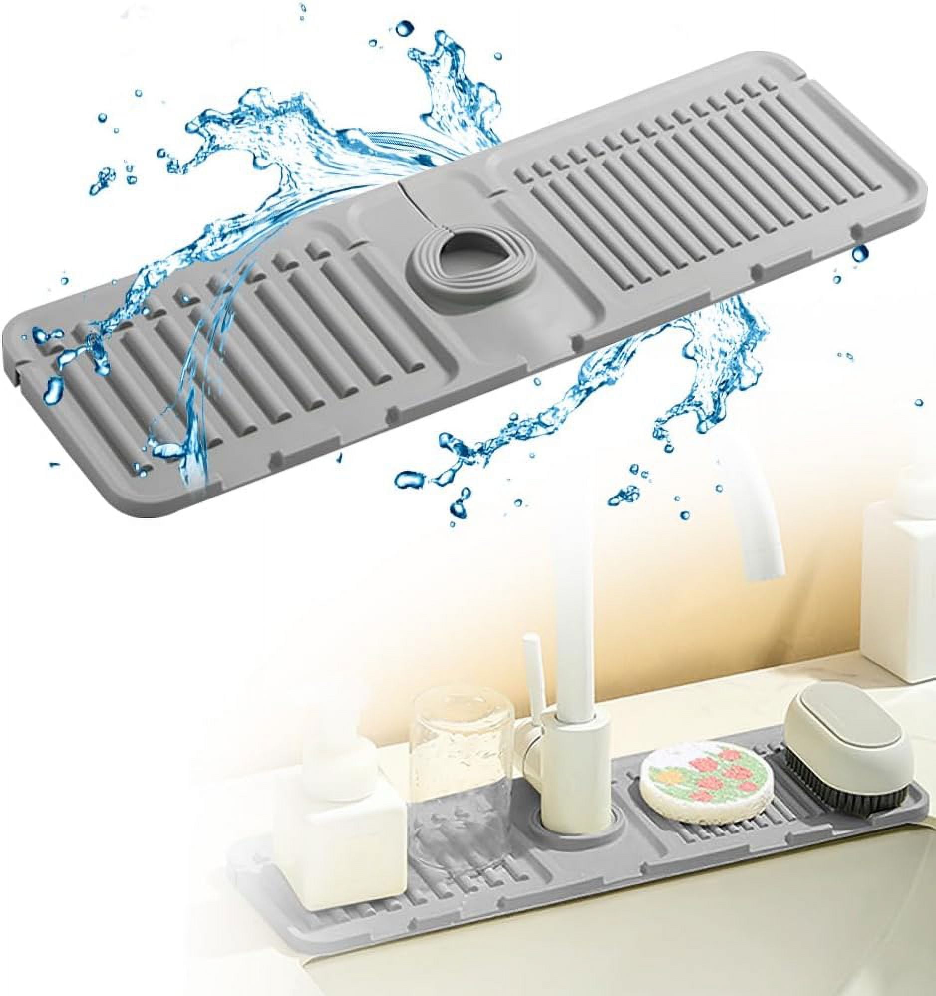 Kitchen Silicone Faucet Mat, 2024 Upgraded Kitchen Sink Faucet Splash ...