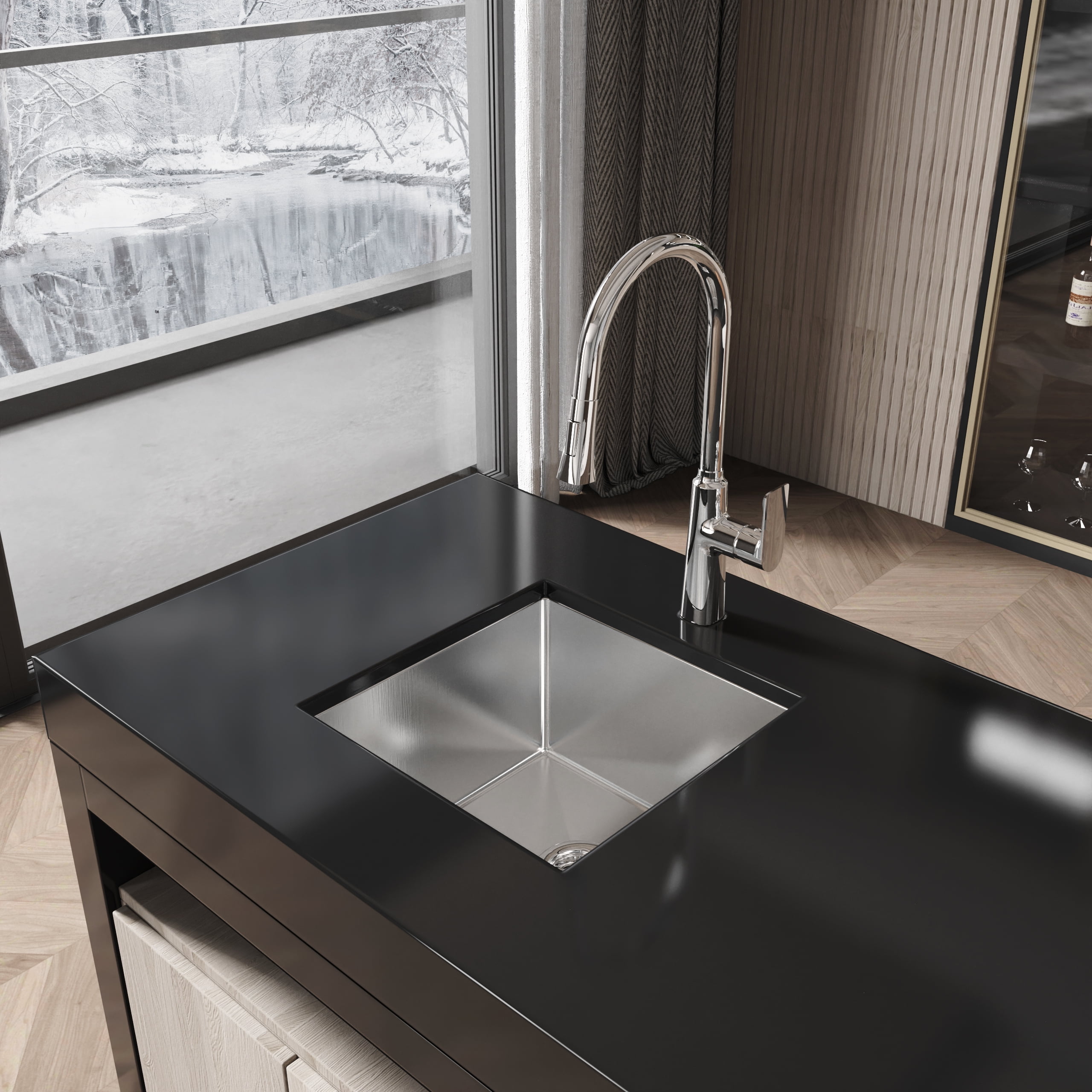 Kitchen Sink 18" x 18" Multifunctional Undermount Workstation Kitchen ...