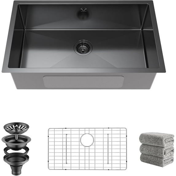 Kitchen Sink 30x18 Inch Undermount Sink Stainless Steel 16 Gauge Single ...