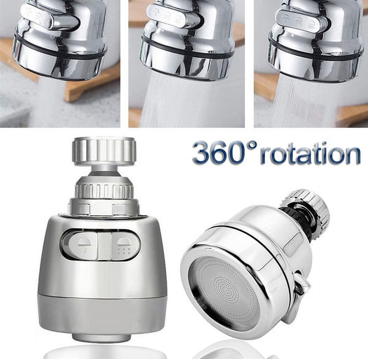 Kitchen Sink Aerator, 360-Degree Swivel Faucet Aerator, 2 Spray Modes ...