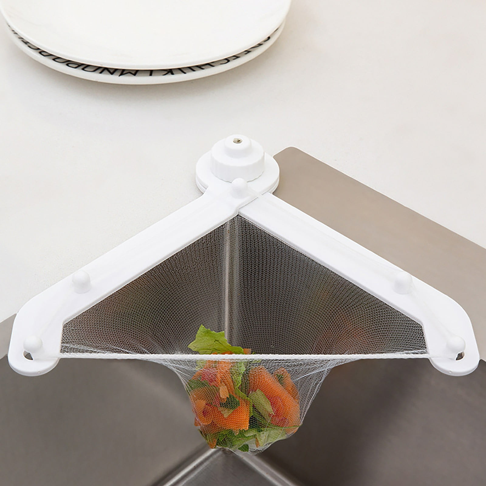 Kitchen Sink Corner Drainer Rack Organizer, Plastic Garbage Storage Net ...