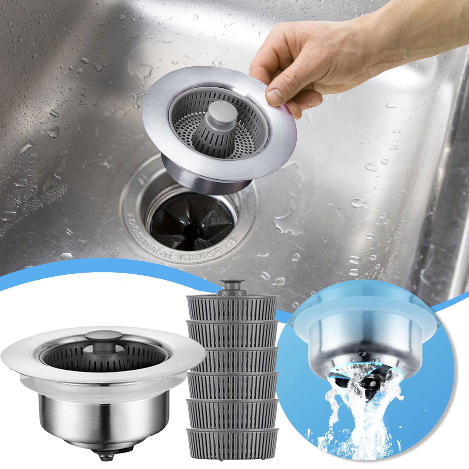 Kitchen Sink Dishwashing Basin Special Bouncing Core Filter Screen Odor ...