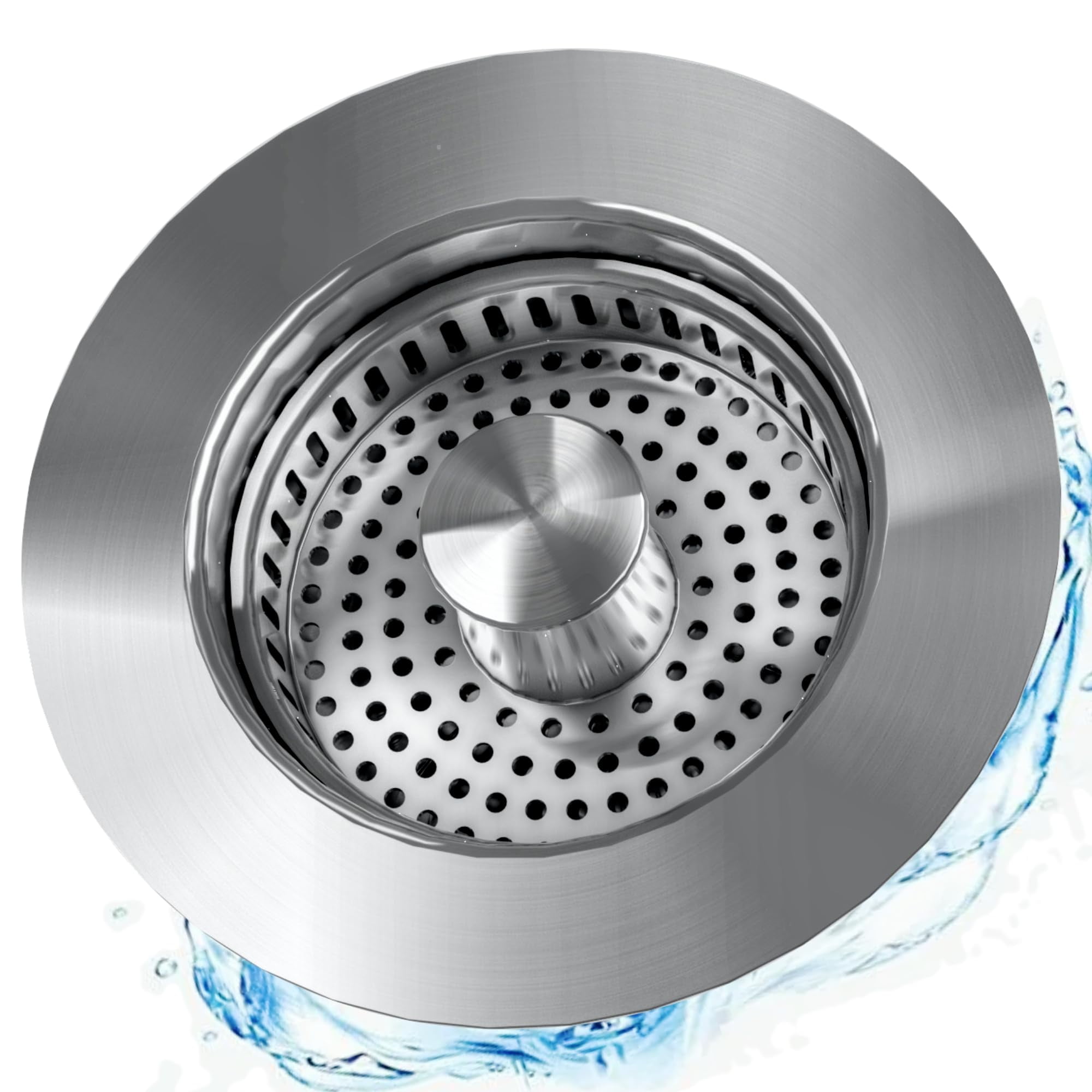 Kitchen Sink Drain Strainer 3 in 1, 304 Stainless Steel Pop Up Sink ...
