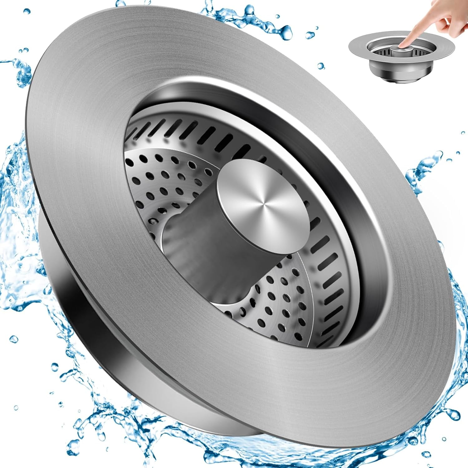 Kitchen Sink Drain Strainer 3 in 1, Sink Stopper and Filter, Anti ...