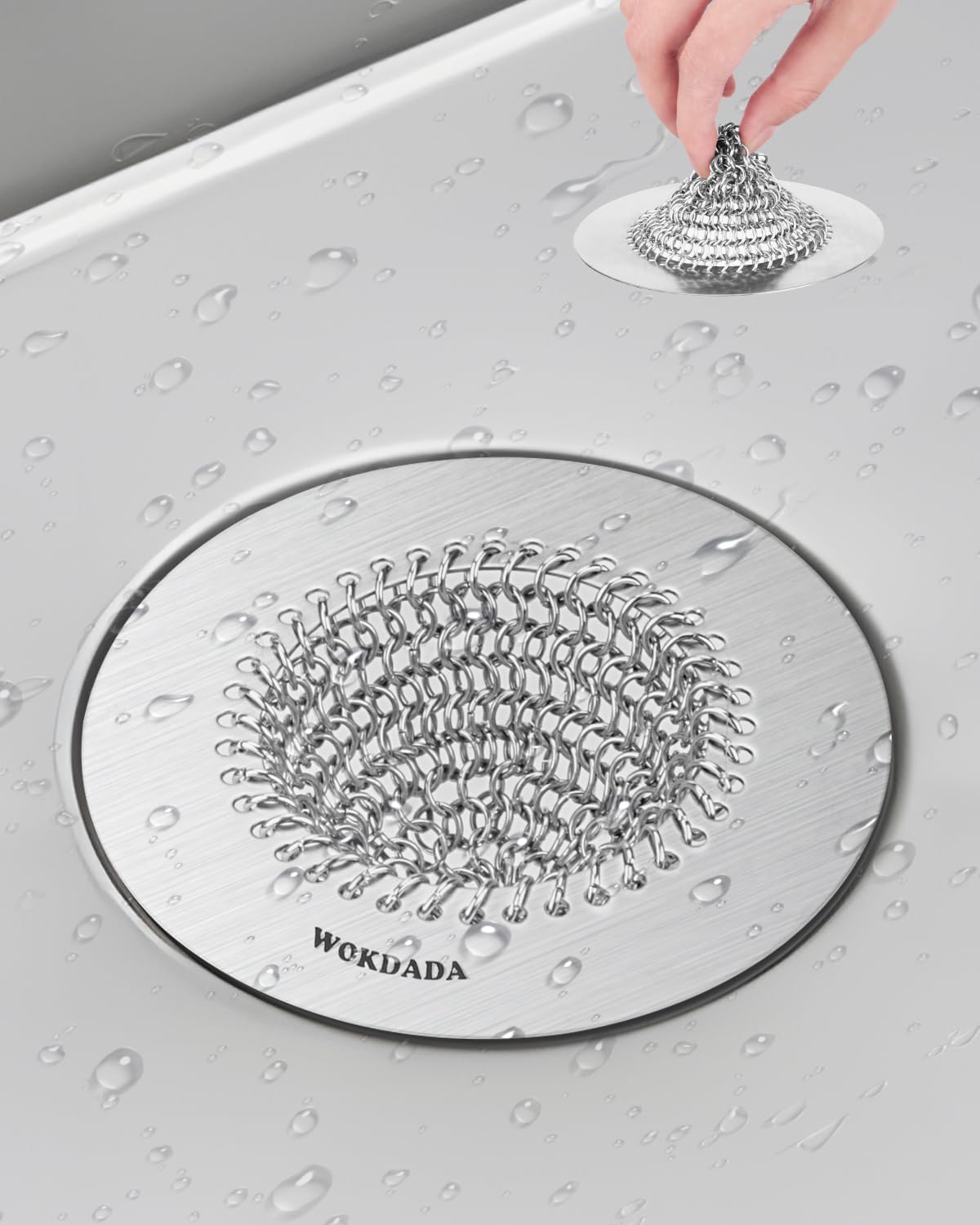Kitchen Sink Drain Strainer, Flippable Mesh Sink Strainer, Wokdada 304 ...