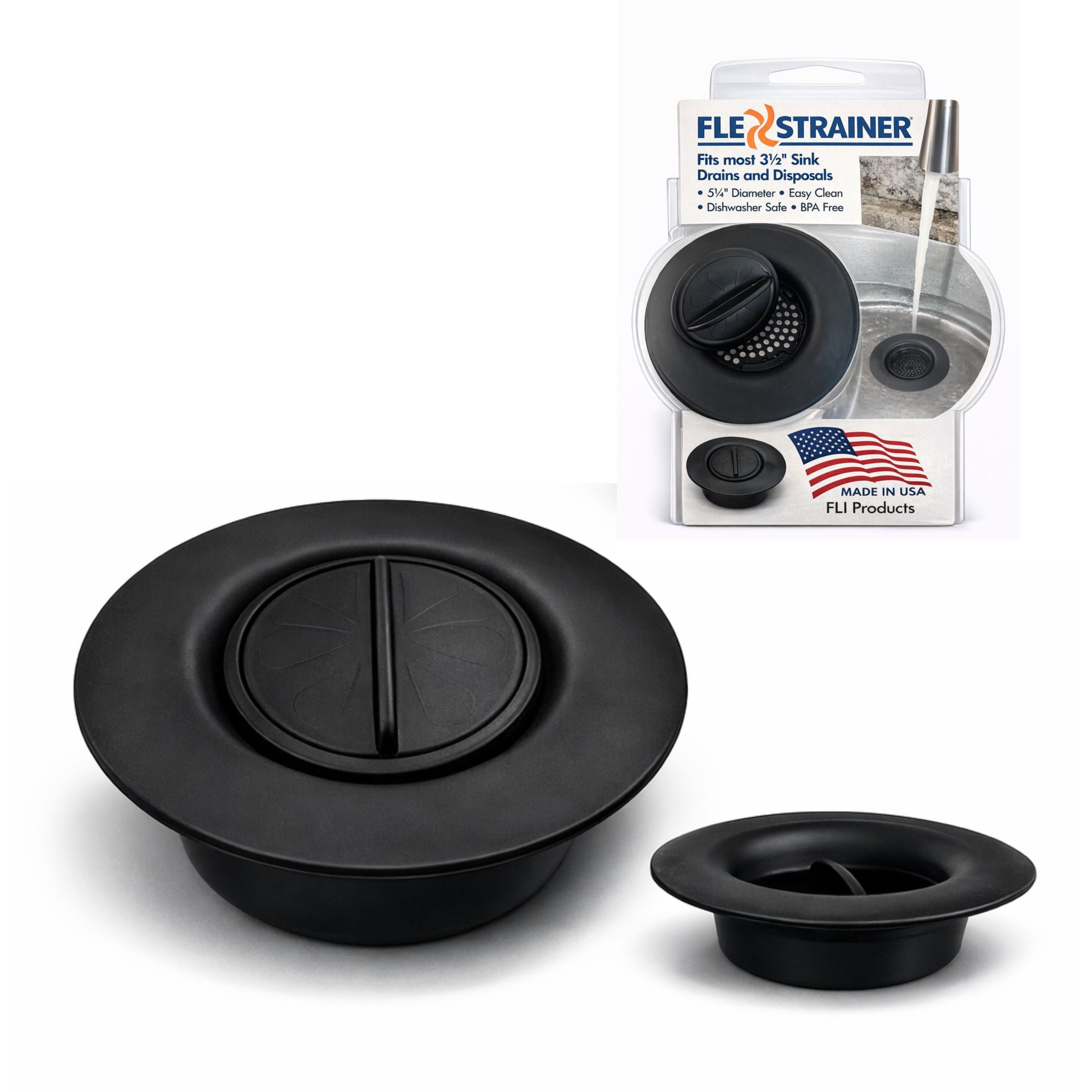 Flex Strainer 2-in-1 Sink Strainer and Stopper, Fits Most 3.5 Inch ...