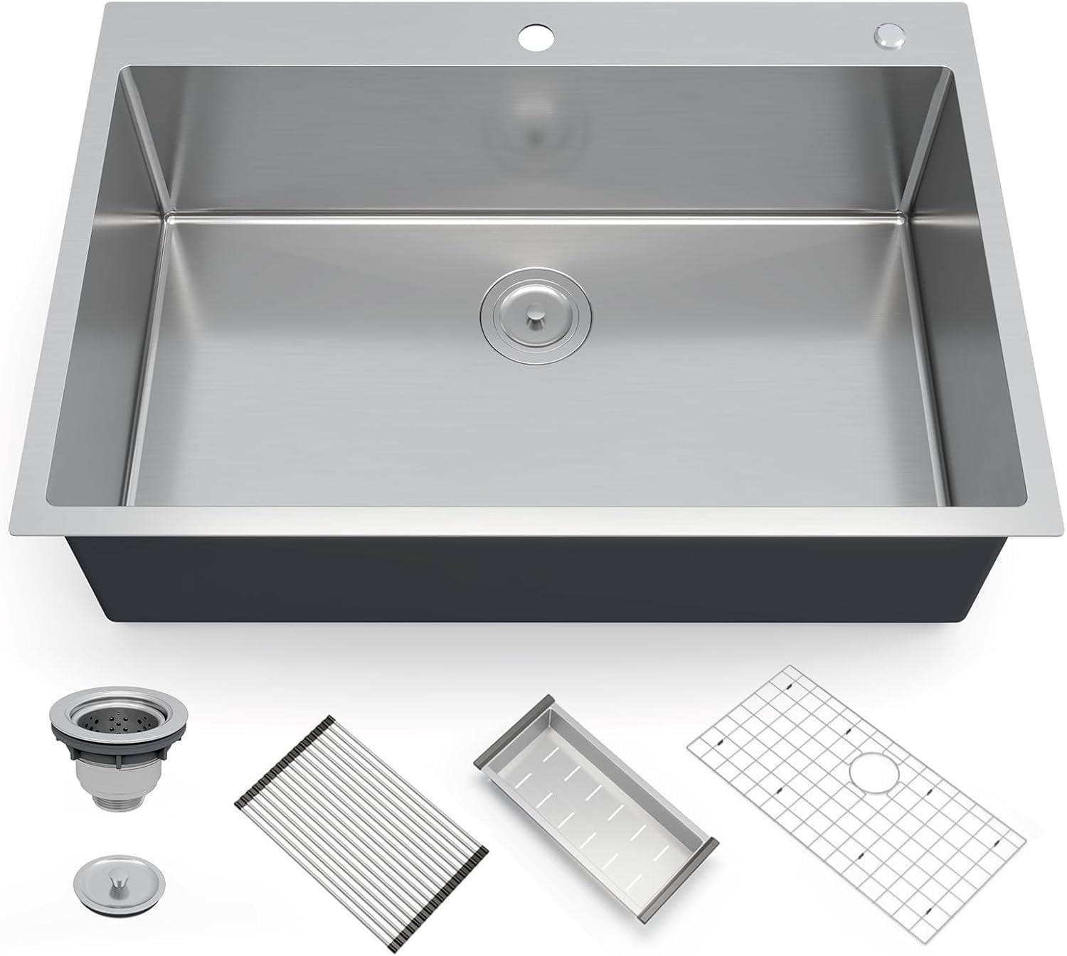 Kitchen Sink, Drop-In Kitchen Sink 33 Inch, Top Mount Kitchen Sink, 304 ...