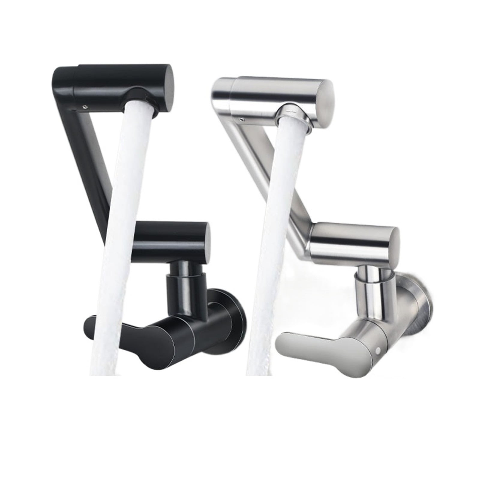 Kitchen Sink Faucet 304 Stainless Steel In-wall Single Hole 360 ...