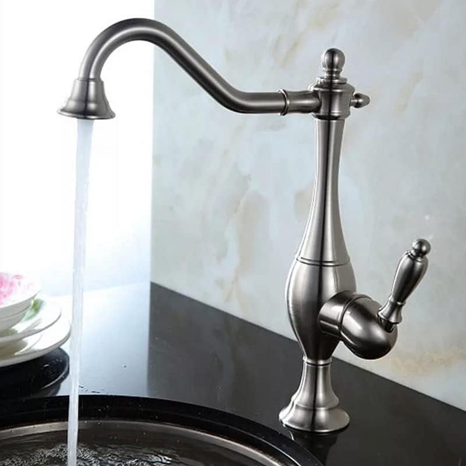 Kitchen Sink Faucet for Bar Farmhouse Commercial, Black Brass Retro ...
