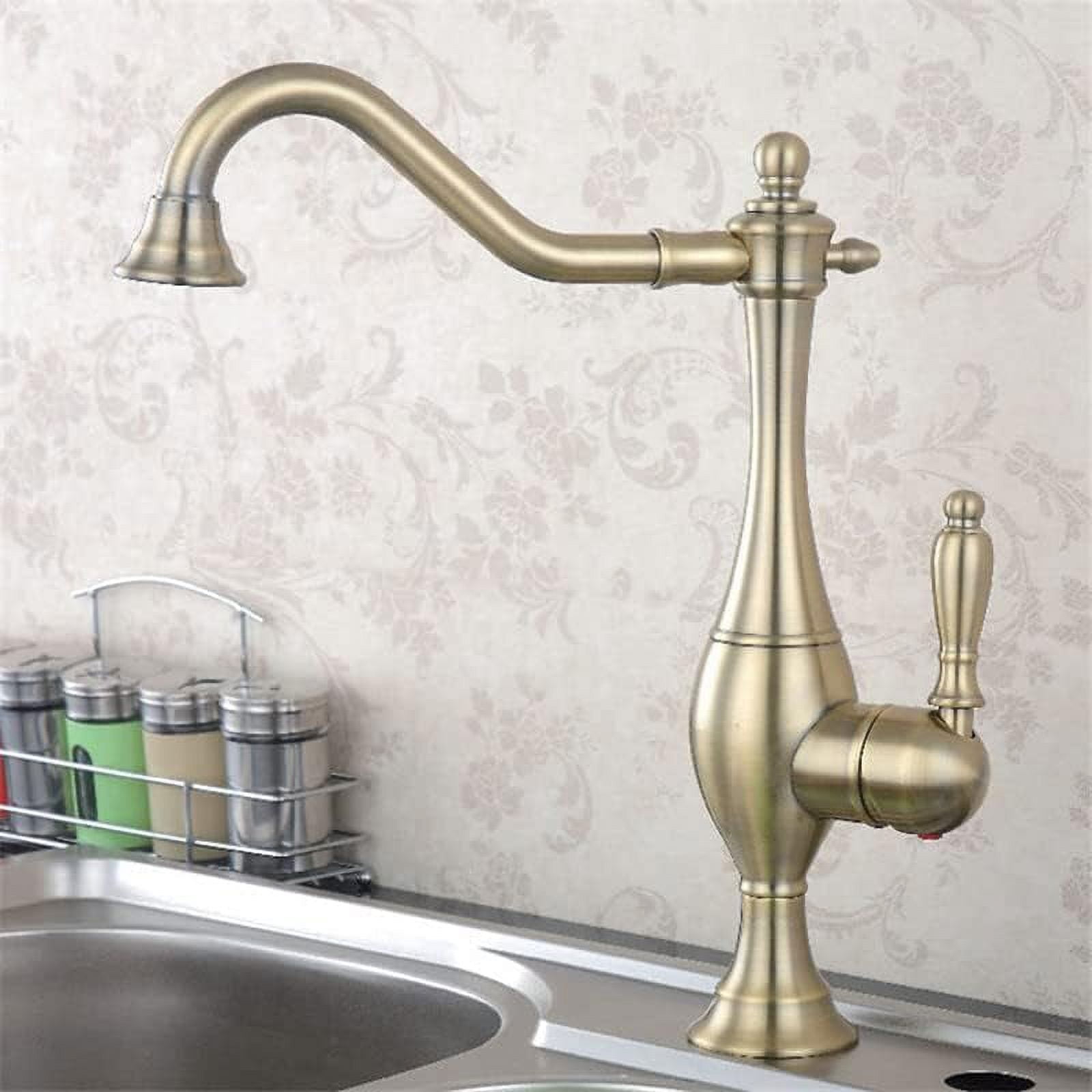 Kitchen Sink Faucet for Bar Farmhouse Commercial, Black Brass Retro ...