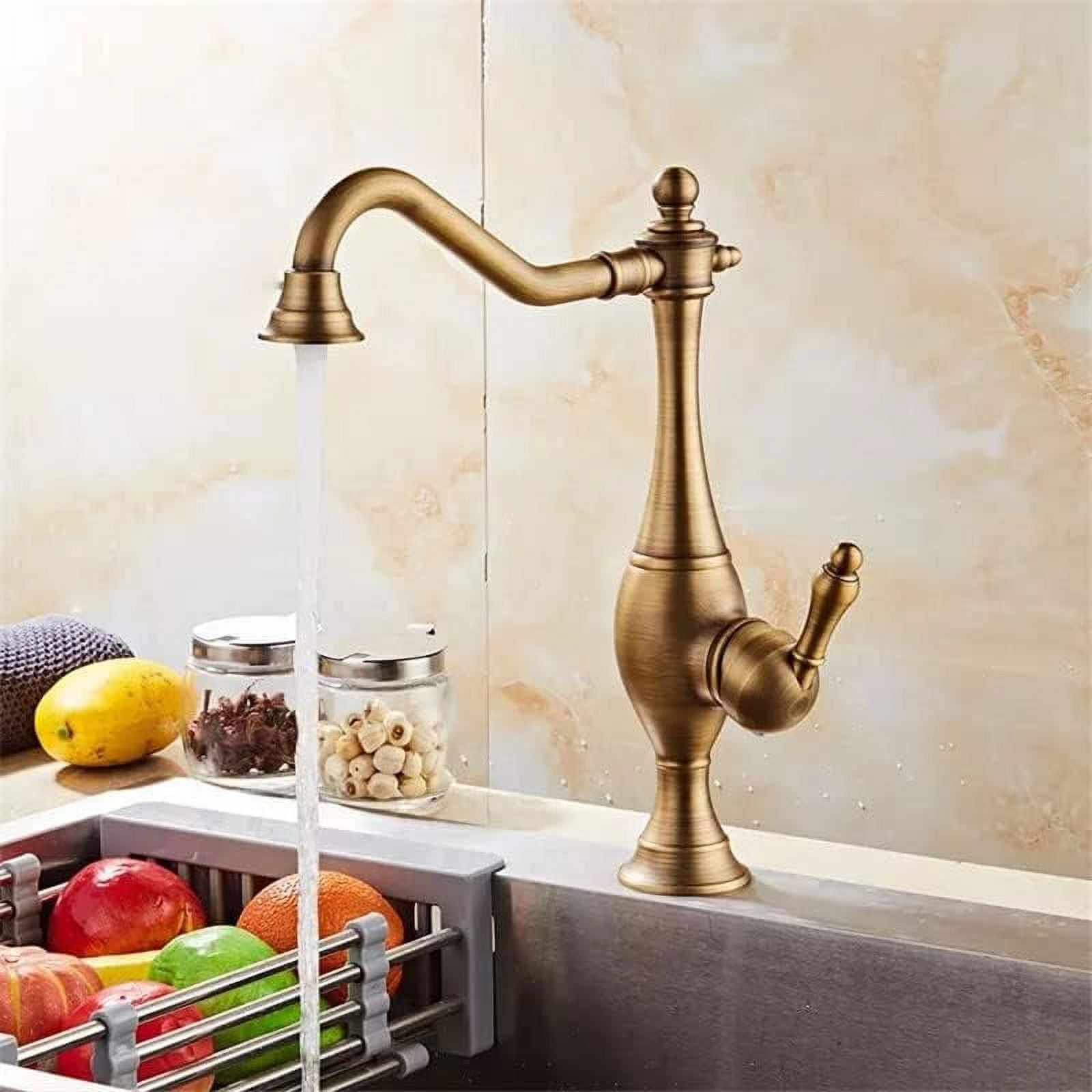 Kitchen Sink Faucet for Bar Farmhouse Commercial, Black Brass Retro ...