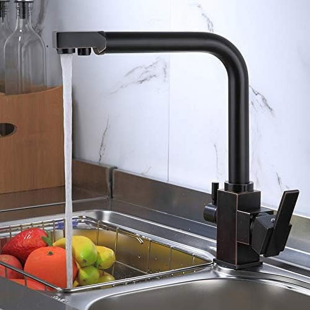 Kitchen Sink Faucet for Bar Farmhouse Commercial, Black/Brushed Nickel ...