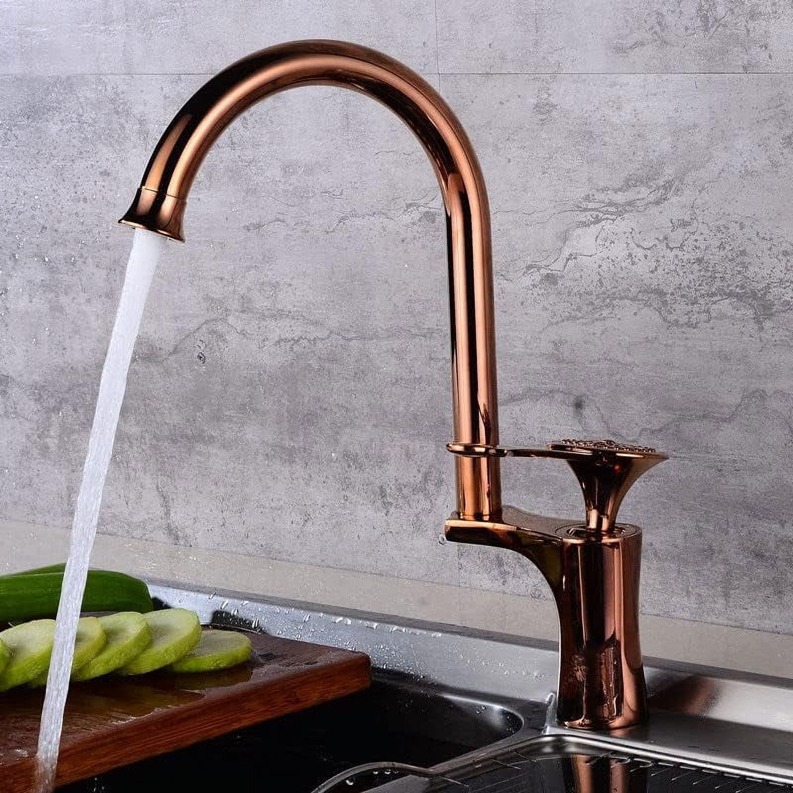 Kitchen Sink Faucet for Bar Farmhouse Commercial, Black/Chrome Brass ...