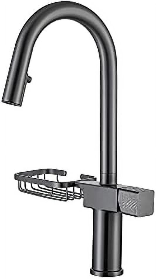 Kitchen Sink Faucet for Bar Farmhouse Commercial, Black/Golden Pull Out ...