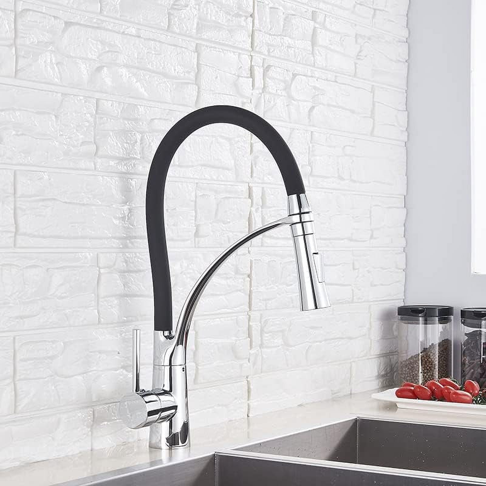 Kitchen Sink Faucet for Bar Farmhouse Commercial, Black Kitchen Sink ...