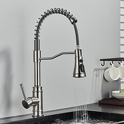 Kitchen Sink Faucet for Bar Farmhouse Commercial, Black Nickel Pull Out ...