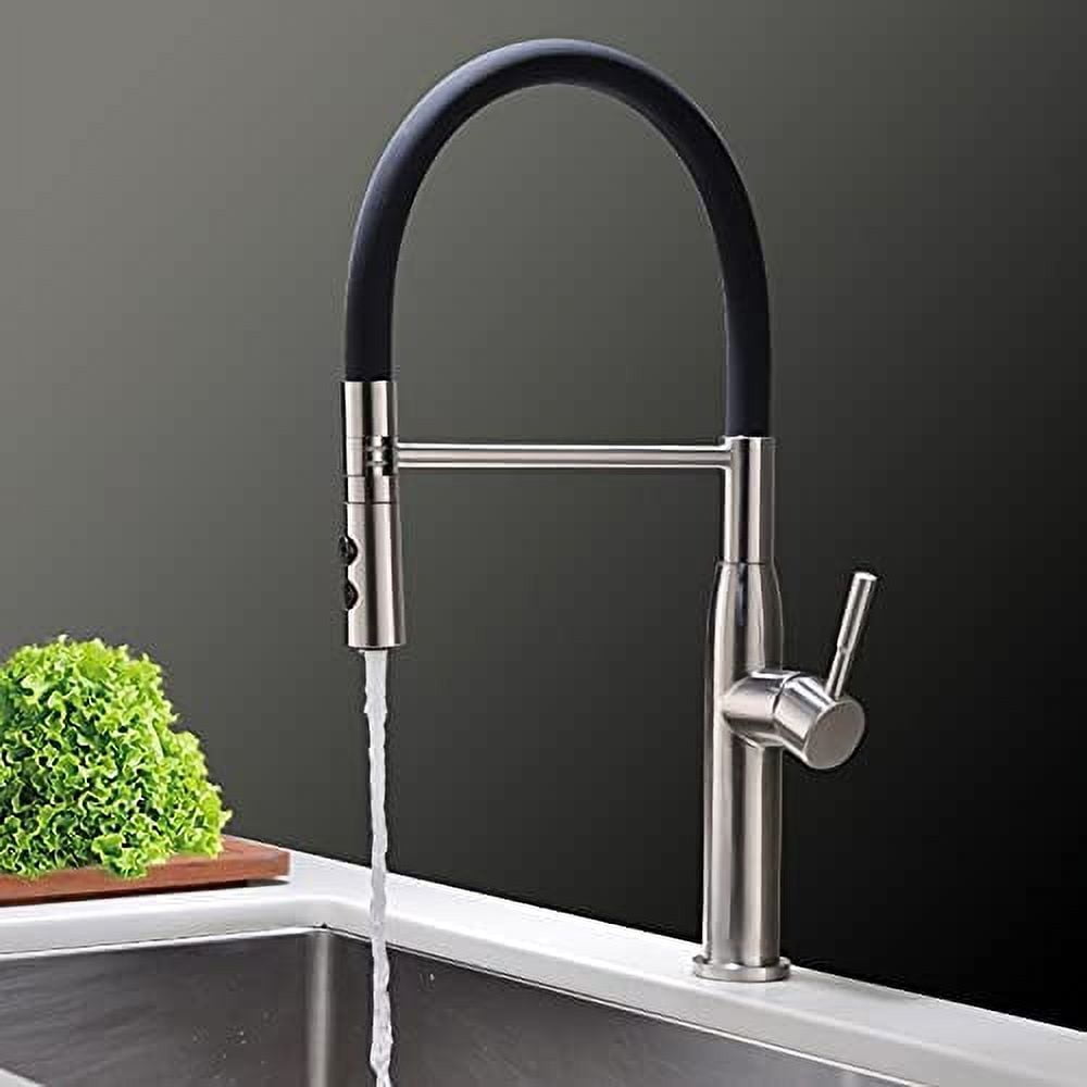 Kitchen Sink Faucet for Bar Farmhouse Commercial, Brushed Nickel Spring ...