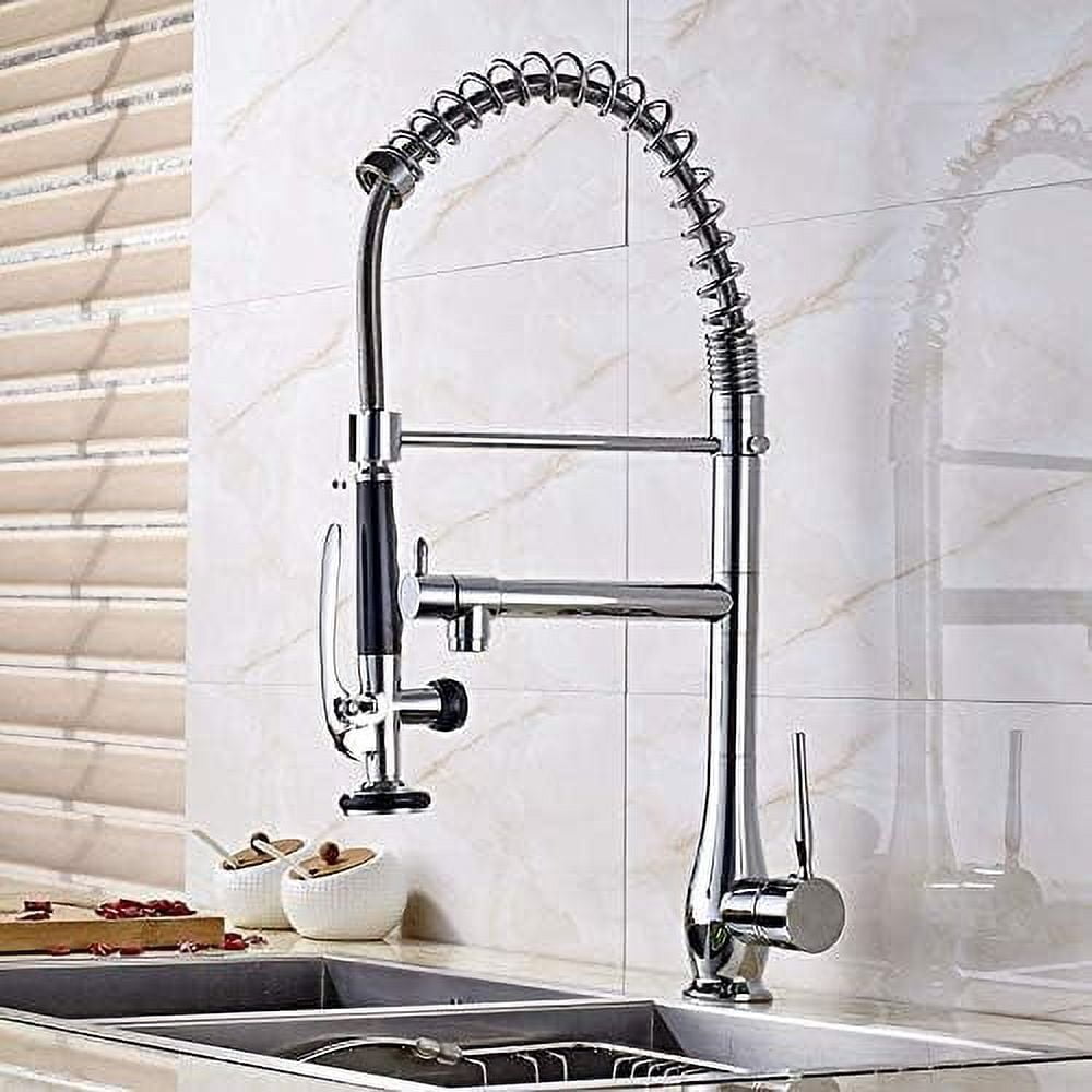 Kitchen Sink Faucet for Bar Farmhouse Commercial, Brushed Nickel Spring ...