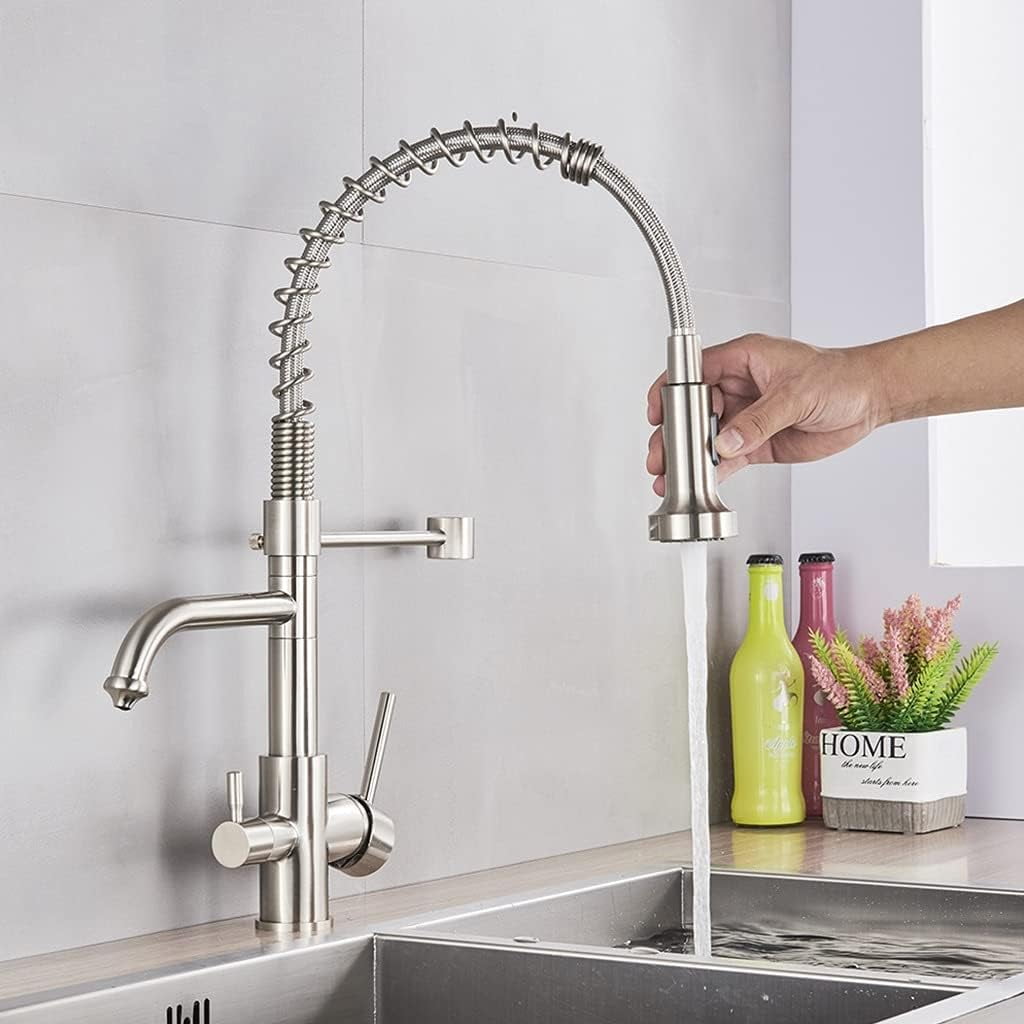 Kitchen Sink Faucet for Bar Farmhouse Commercial, Brushed Pure Water ...