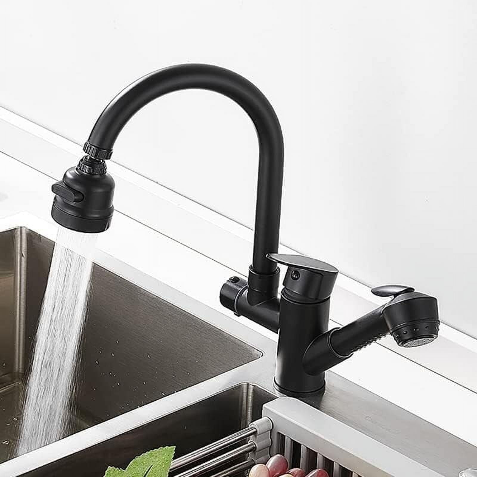 Kitchen Sink Faucet for Bar Farmhouse Commercial, Matte Black Brass ...