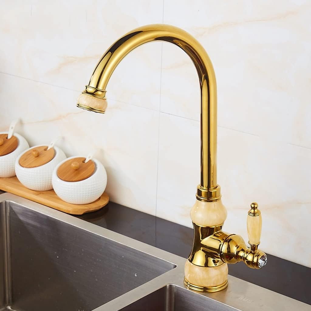 Kitchen Sink Faucet for Bar Farmhouse Commercial, Rose Gold Brass Gourd ...