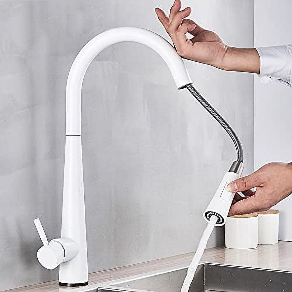 Kitchen Sink Faucet for Bar Farmhouse Commercial, Touch Sensor White ...