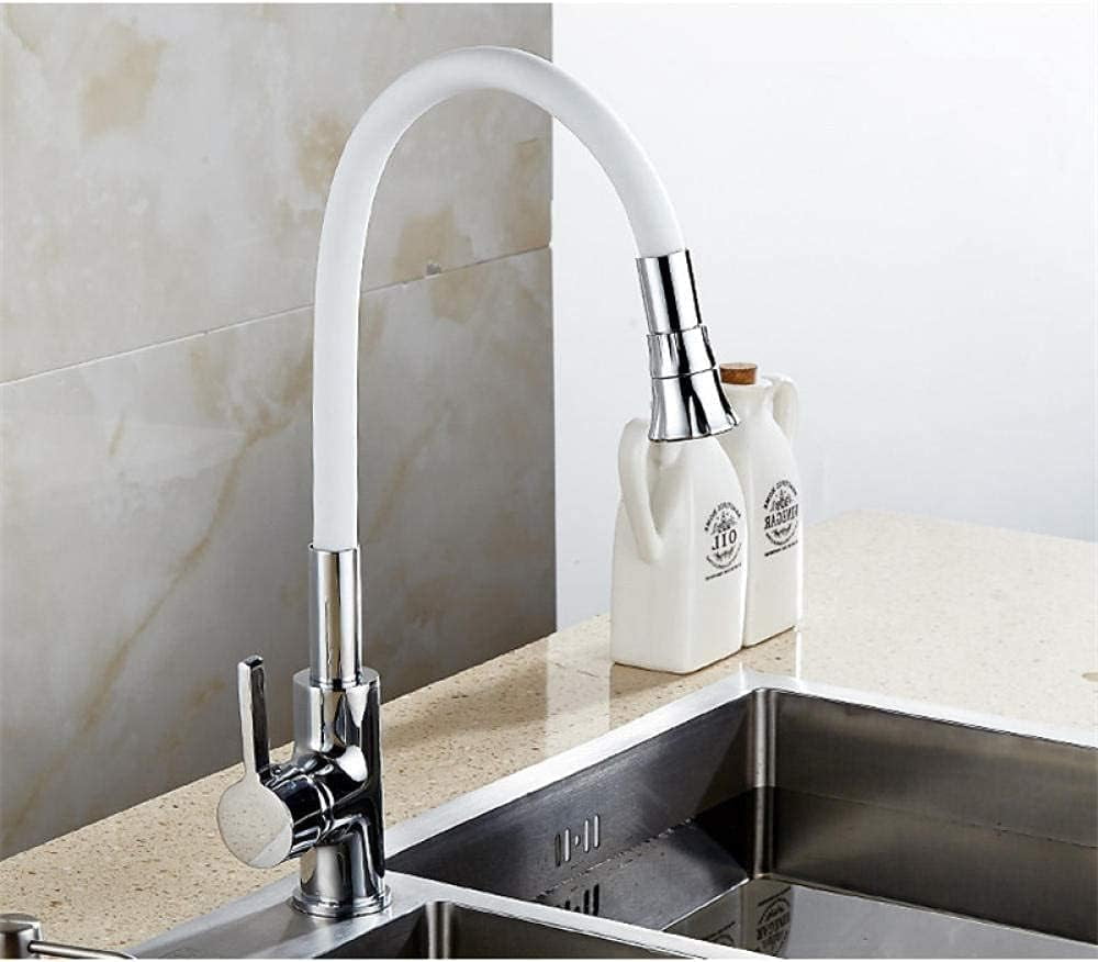 Kitchen Sink Faucet Chrome Brass Sink Mixer Tap Arbitrary Rotation Pipe Single Handle Deck ...