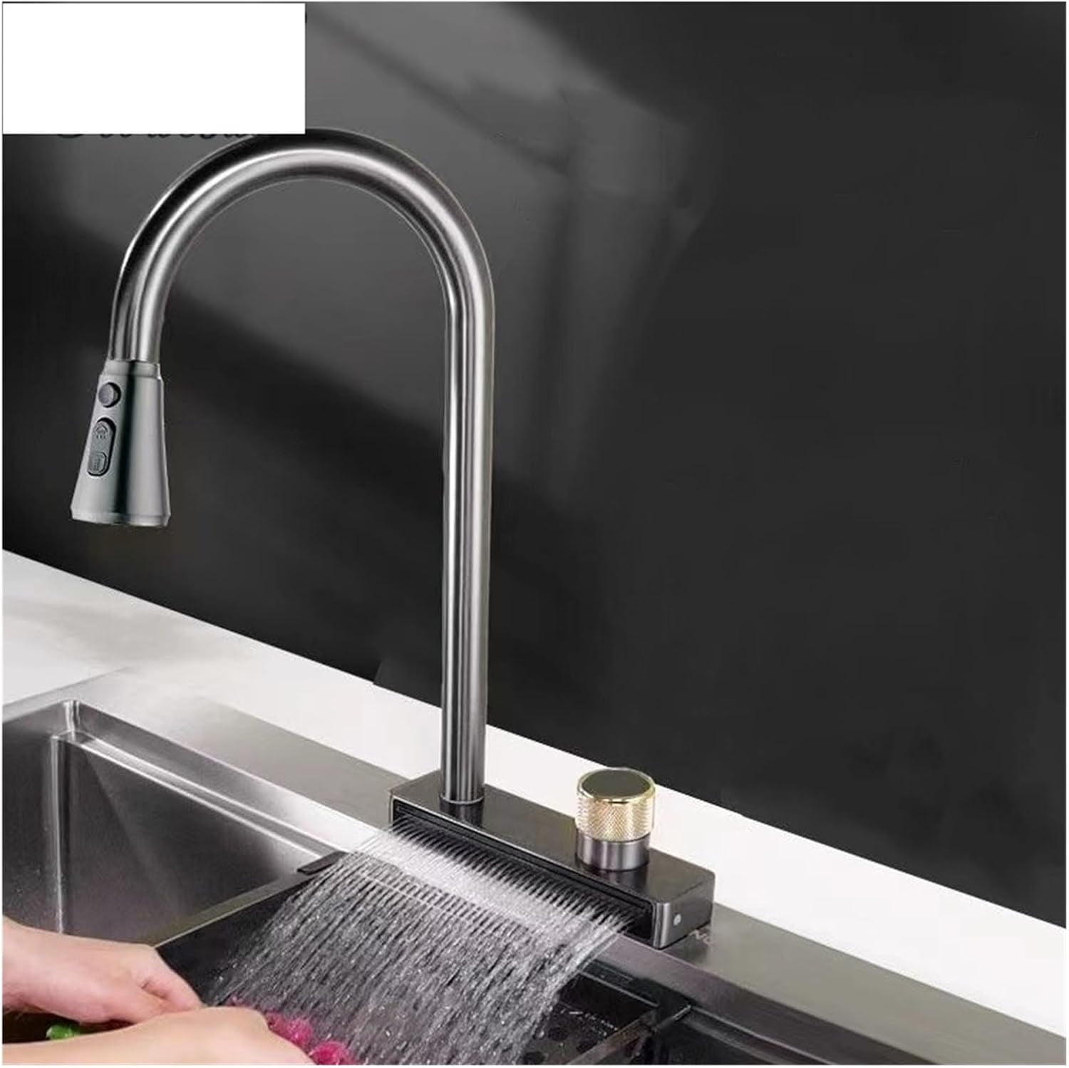 Kitchen Sink Faucet Cold & Hot Water Kitchen Faucet Stainless Steel ...