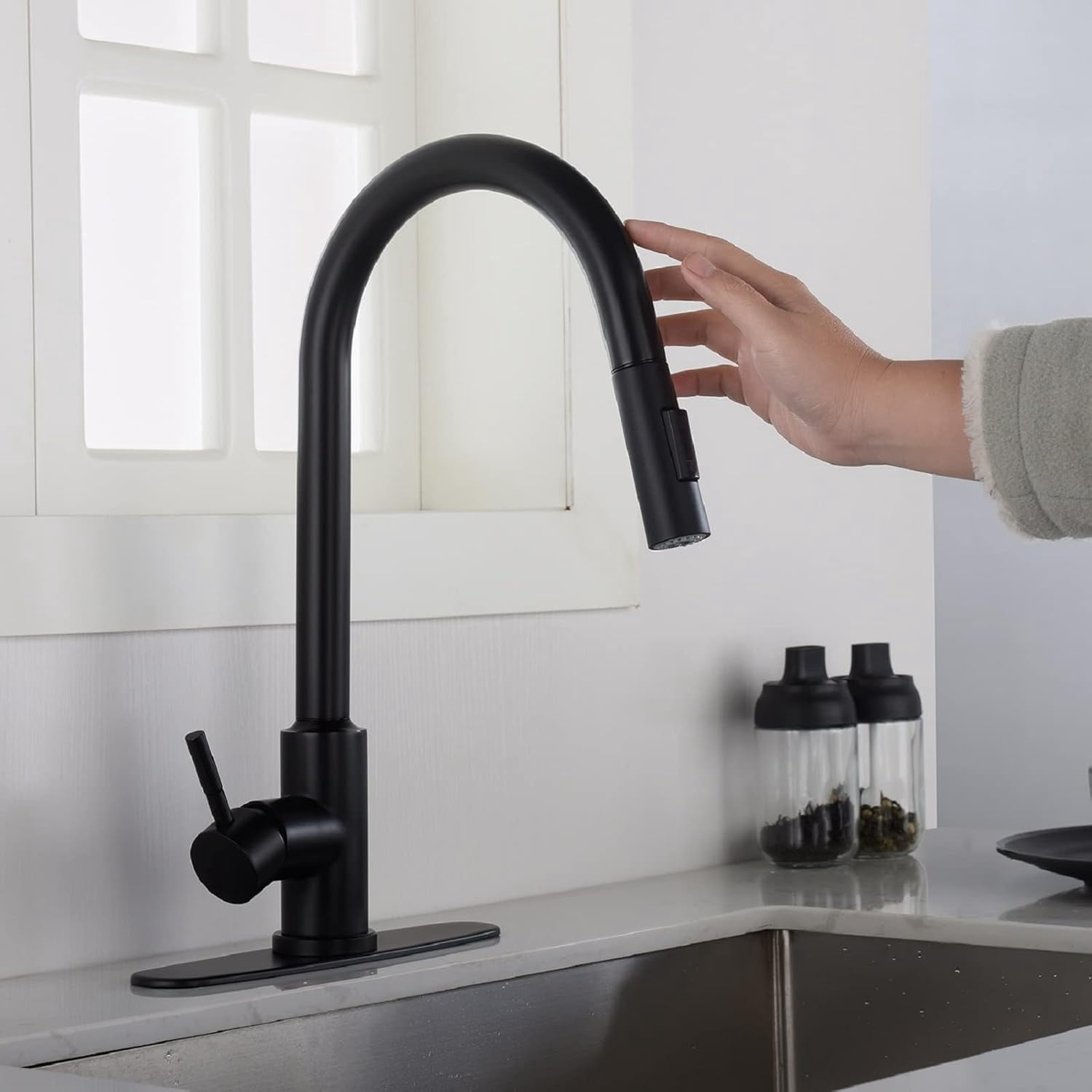 Kitchen Sink Faucet, High Arc Single Lever Single Handle Stainless ...