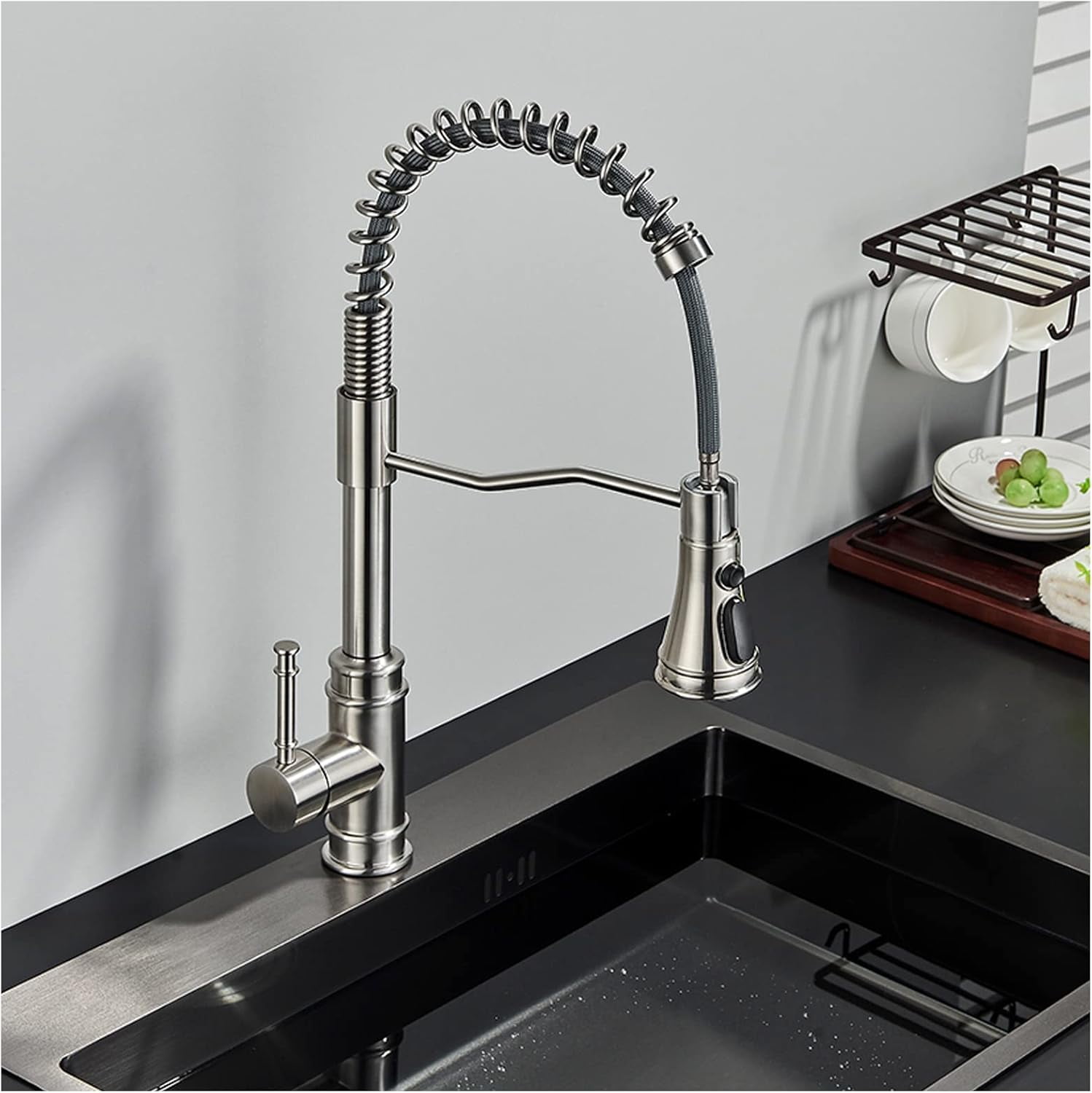 Kitchen Sink Faucet,High Arc Spring Kitchen Faucets,Single Handle ...