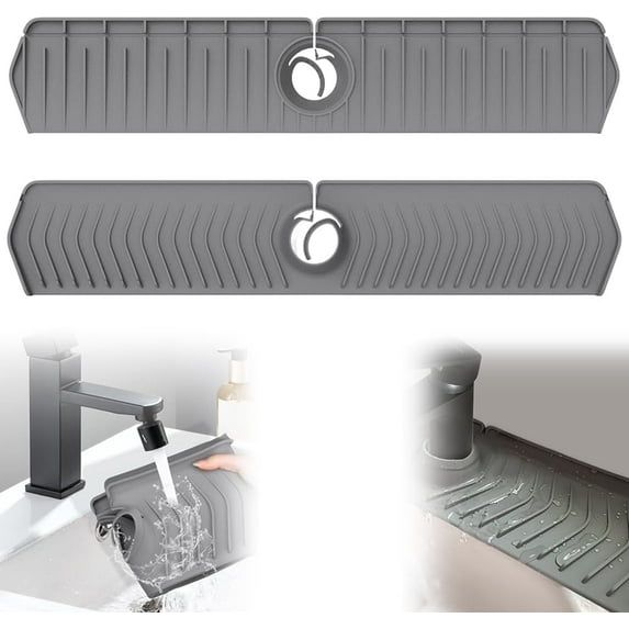 Kitchen Sink Faucet Mat, 2026 New Upgrade Enhanced Silicone Splash ...