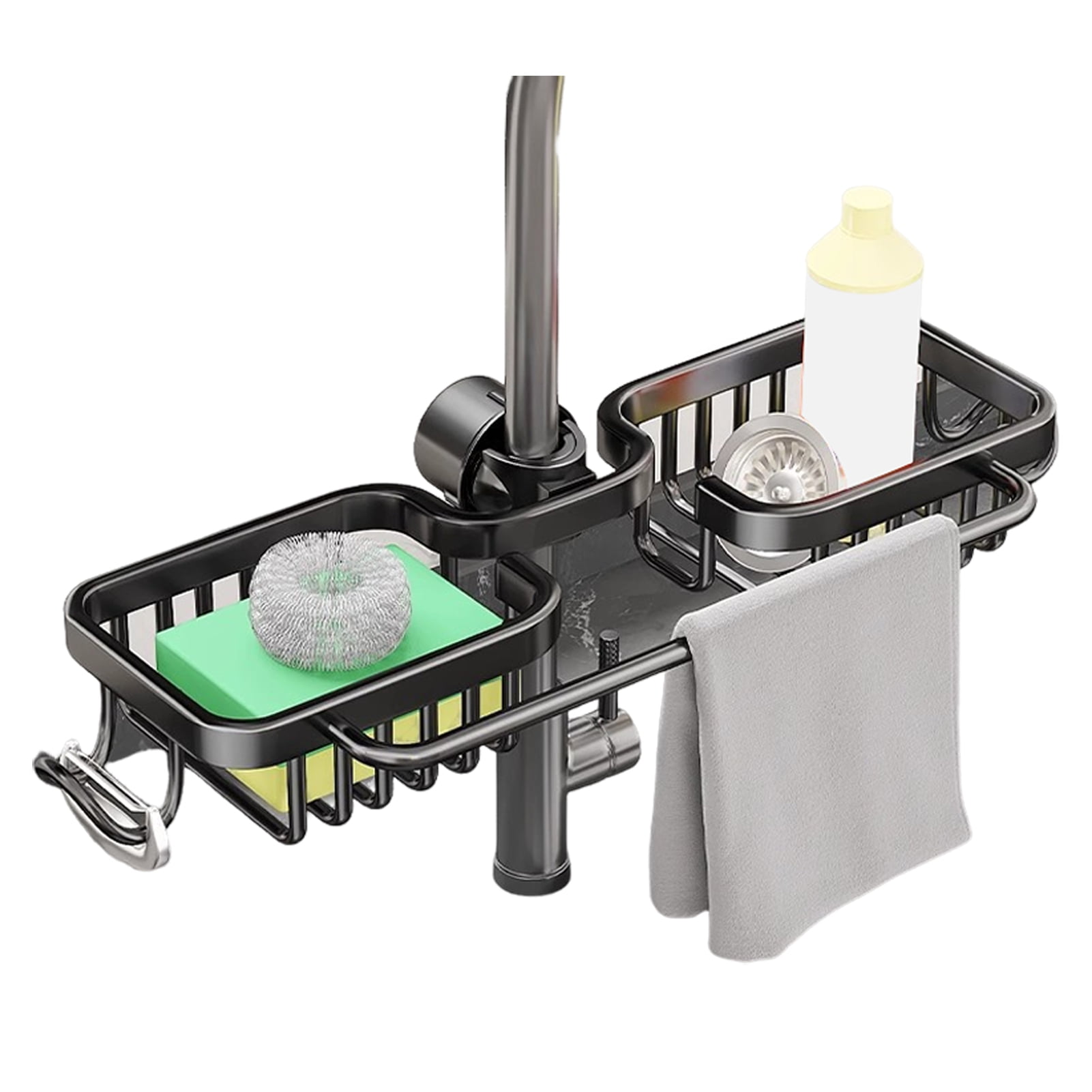 Kitchen Sink Faucet Organizer with Hook Strong Load-bearing Hollow ...