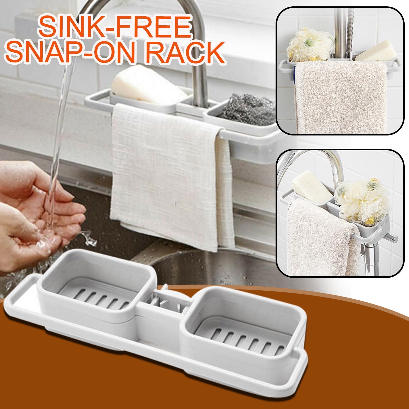 Kitchen Sink Faucet Organizer Shelf | Adjustable Sponge Soap Storage ...