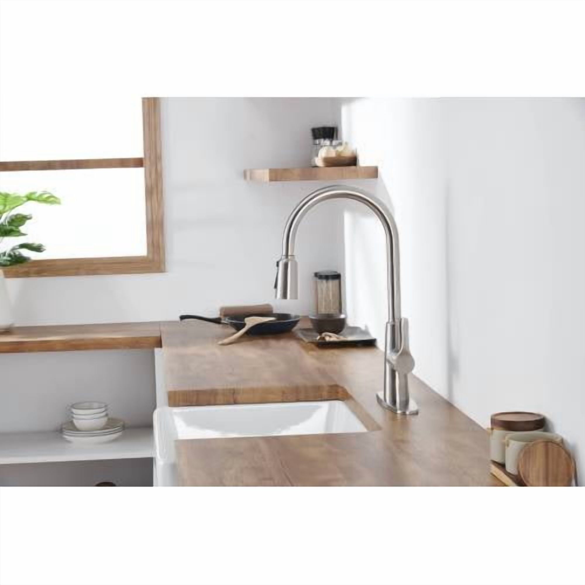 Kitchen Sink Faucet with Pull Out Sprayer Brushed Nickle,Stainless ...