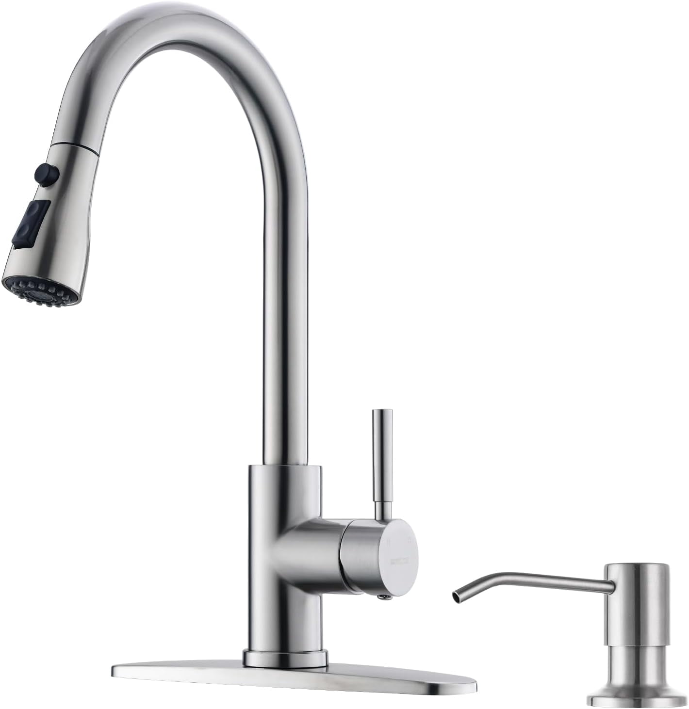 Kitchen Sink Faucet with Soap Dispenser, Kitchen Faucet with Pull Down ...
