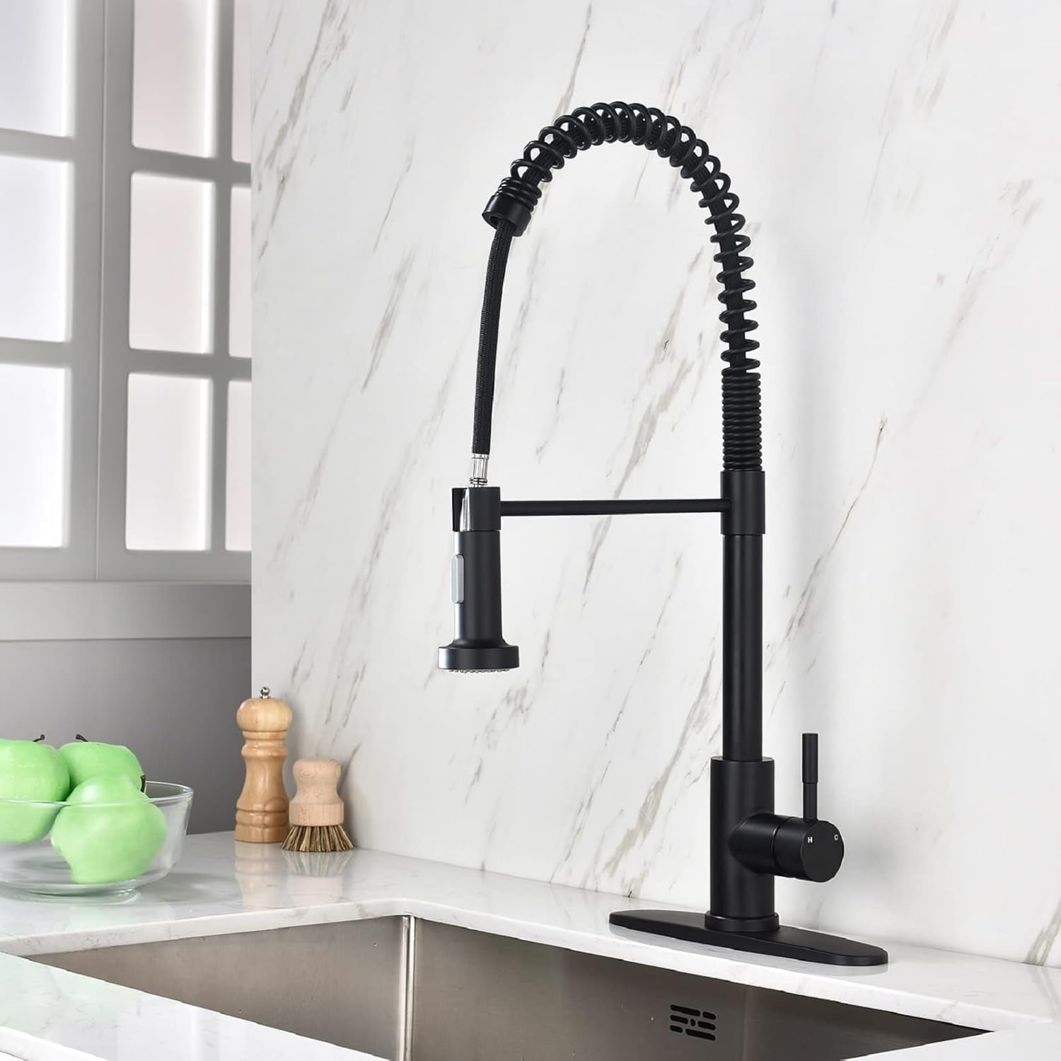 Kitchen Sink Faucet, Spring Commercial Kitchen Sink Faucet Solid Brass ...