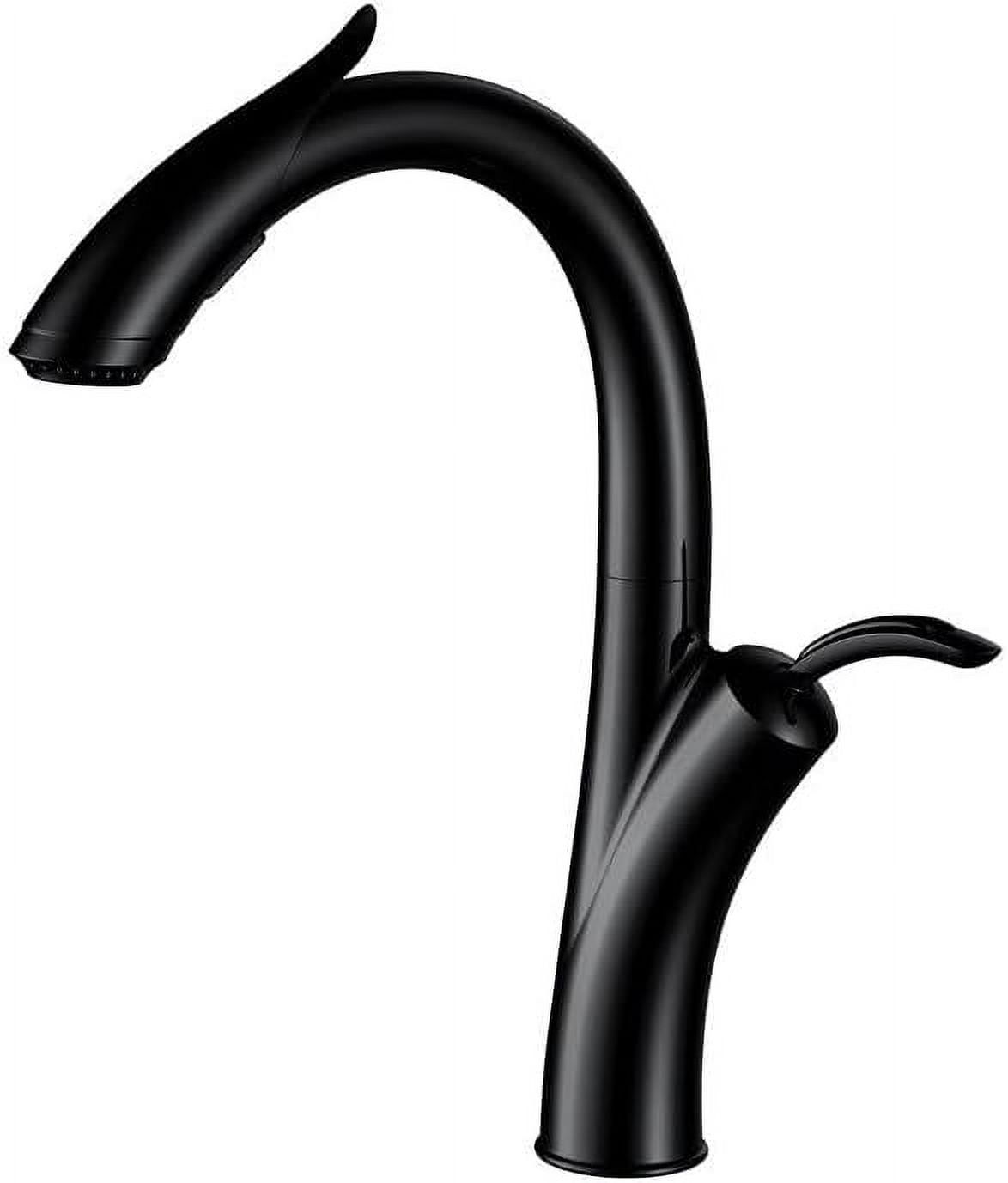 Kitchen Sink Faucets Brass Black Pull Out Hot and Cold Single Lever ...