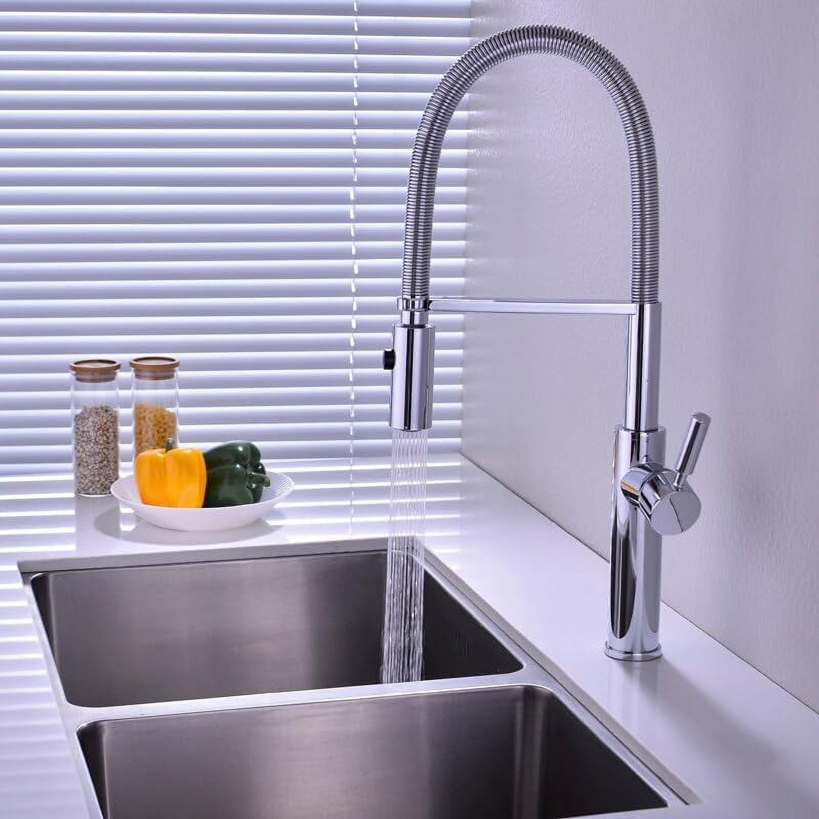Kitchen Sink Faucets Brass Pull Down Spring Hot and Cold 360 Swivel ...