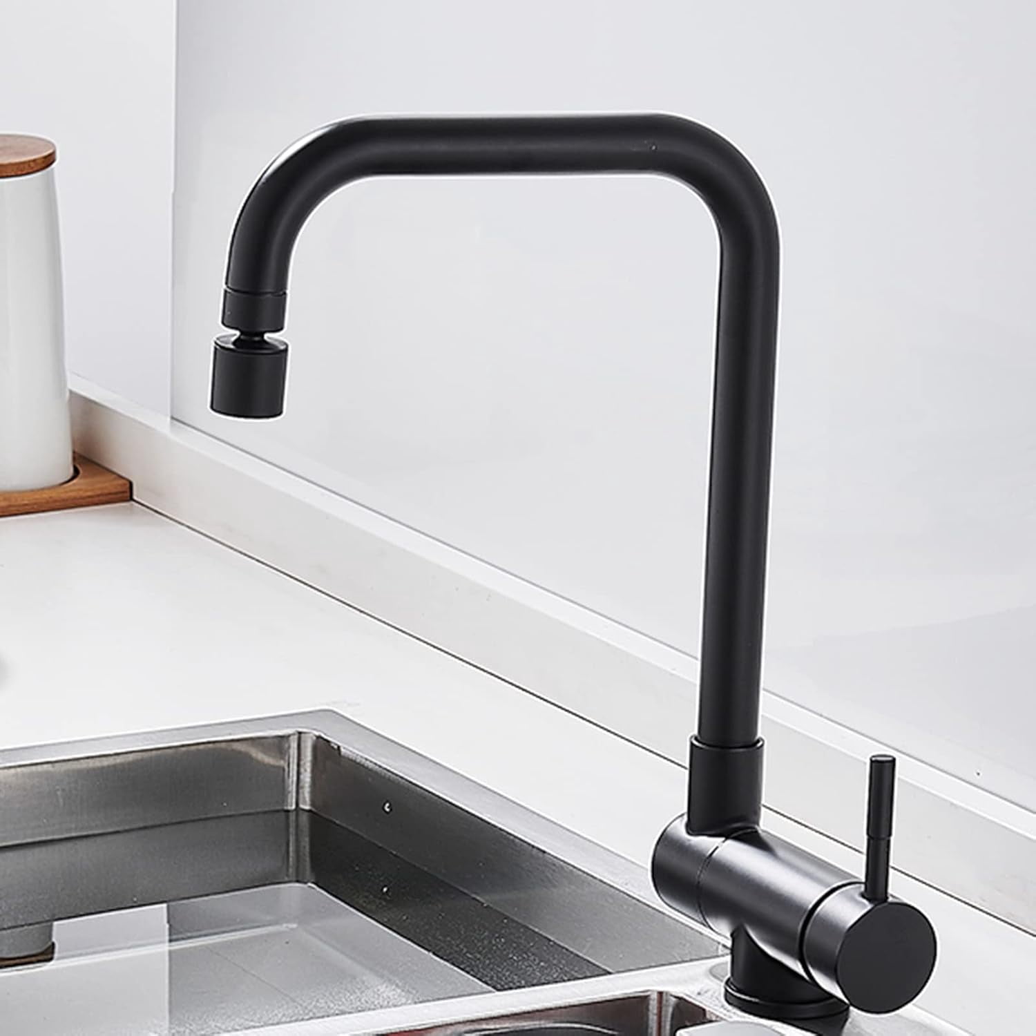 Kitchen Sink Faucets Folding Swivel Hot and Cold Water Dual Mode 360 ...