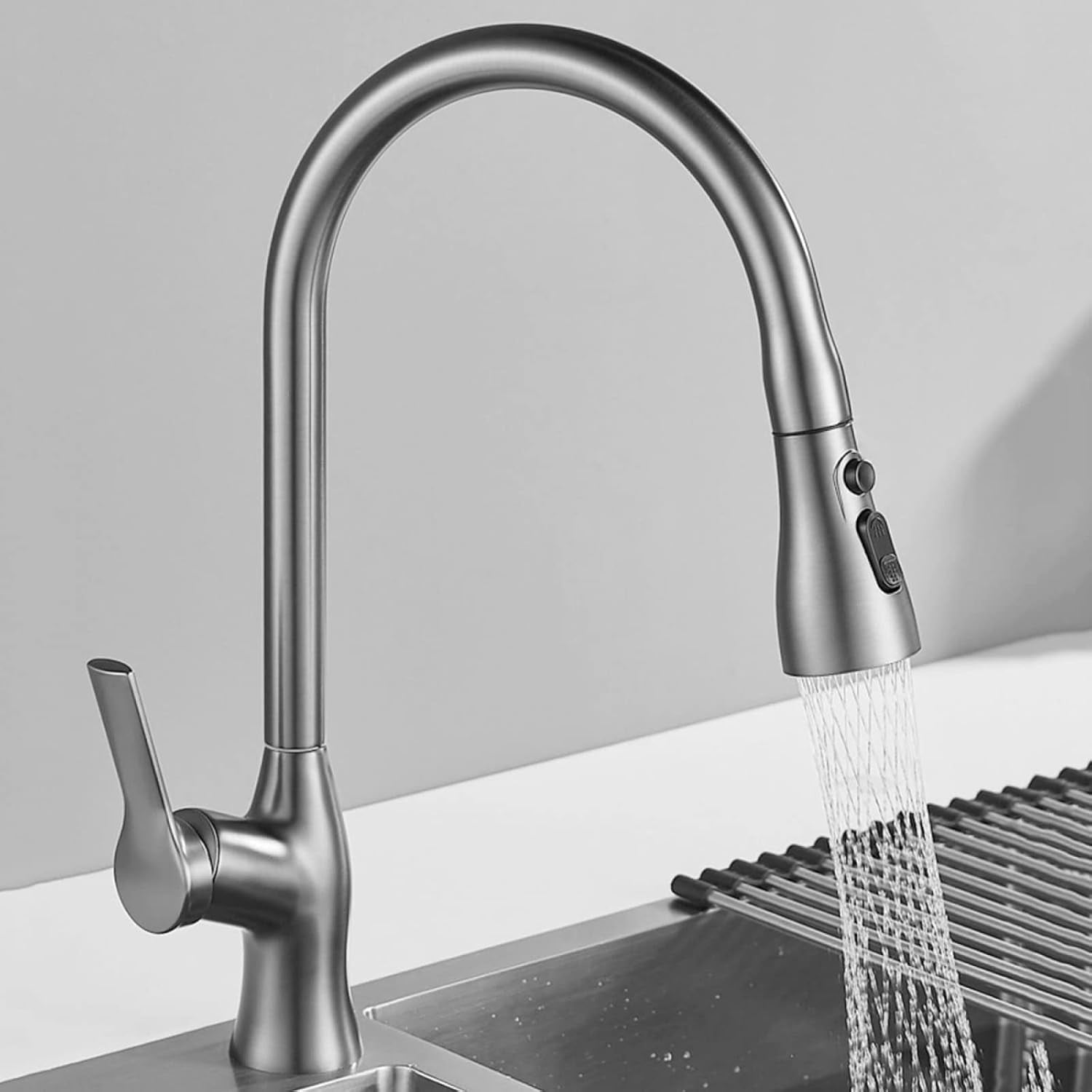 Kitchen Sink Faucets with Pullout Sprayer,3-Function Kitchen Sink ...